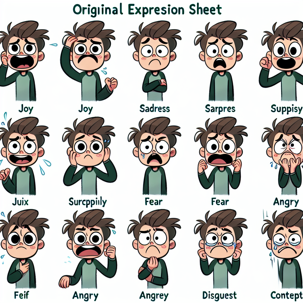 Cartoon Character Expression Sheet Generator - Perchance Image Generator